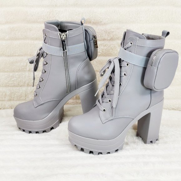 Cape Robbin | Shoes | Secrets Gray Light Weight Chunky Platform Heel ...